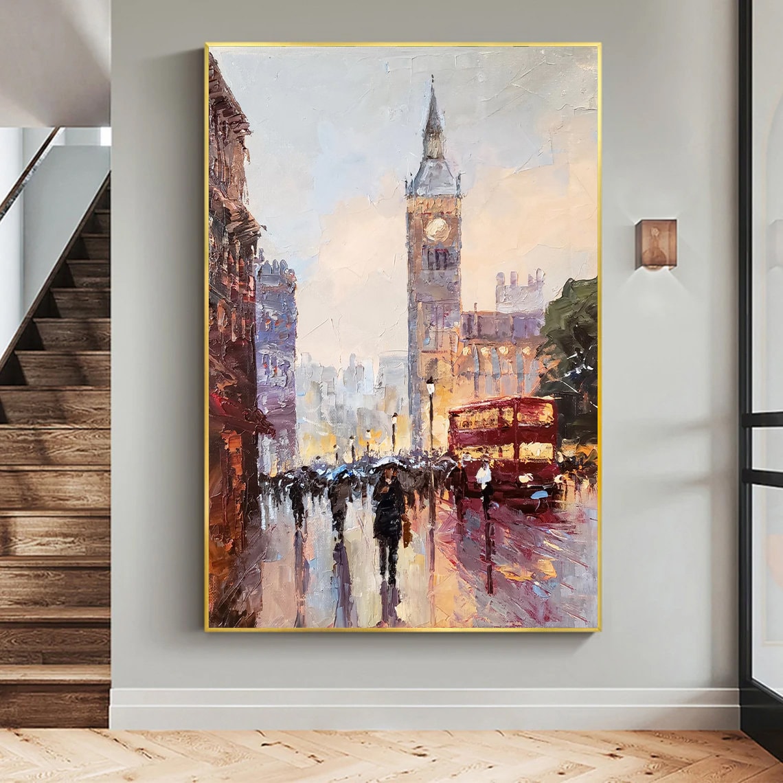 London Painting, Oil Painting Canvas Original, London Street Painting ...