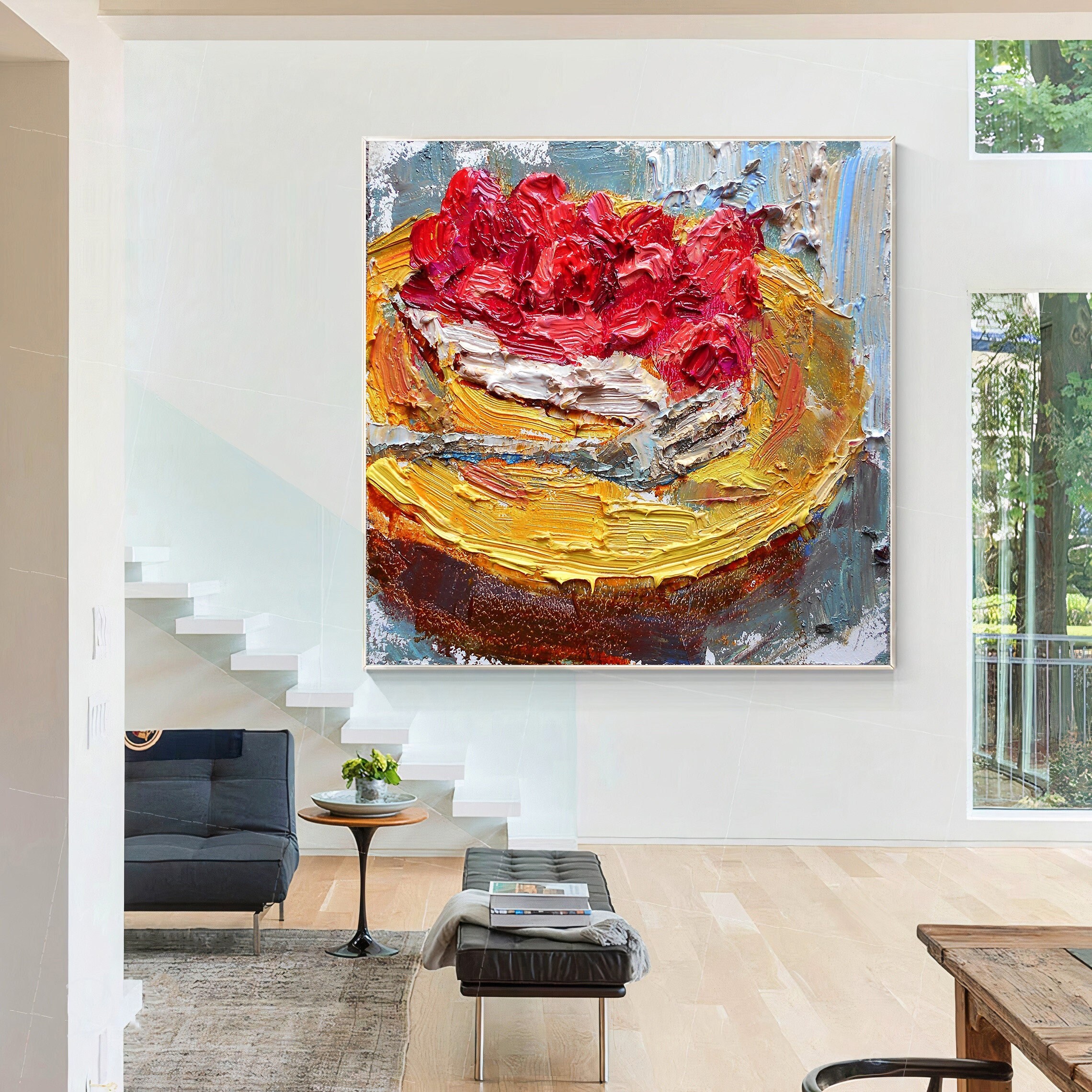 Raspberry Pie Cake Painting Food Art Impasto Oil Painting - Etsy