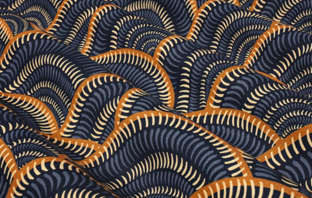 Graphic Cotton Upholstery Fabric With Art Deco Shapes for Curtains and ...