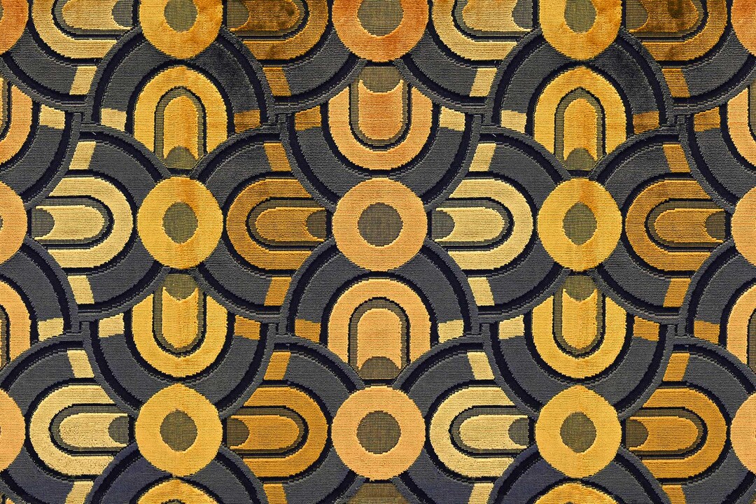 Graphic Velvet Jacquard Upholstery Fabric With Art Deco Pattern ...