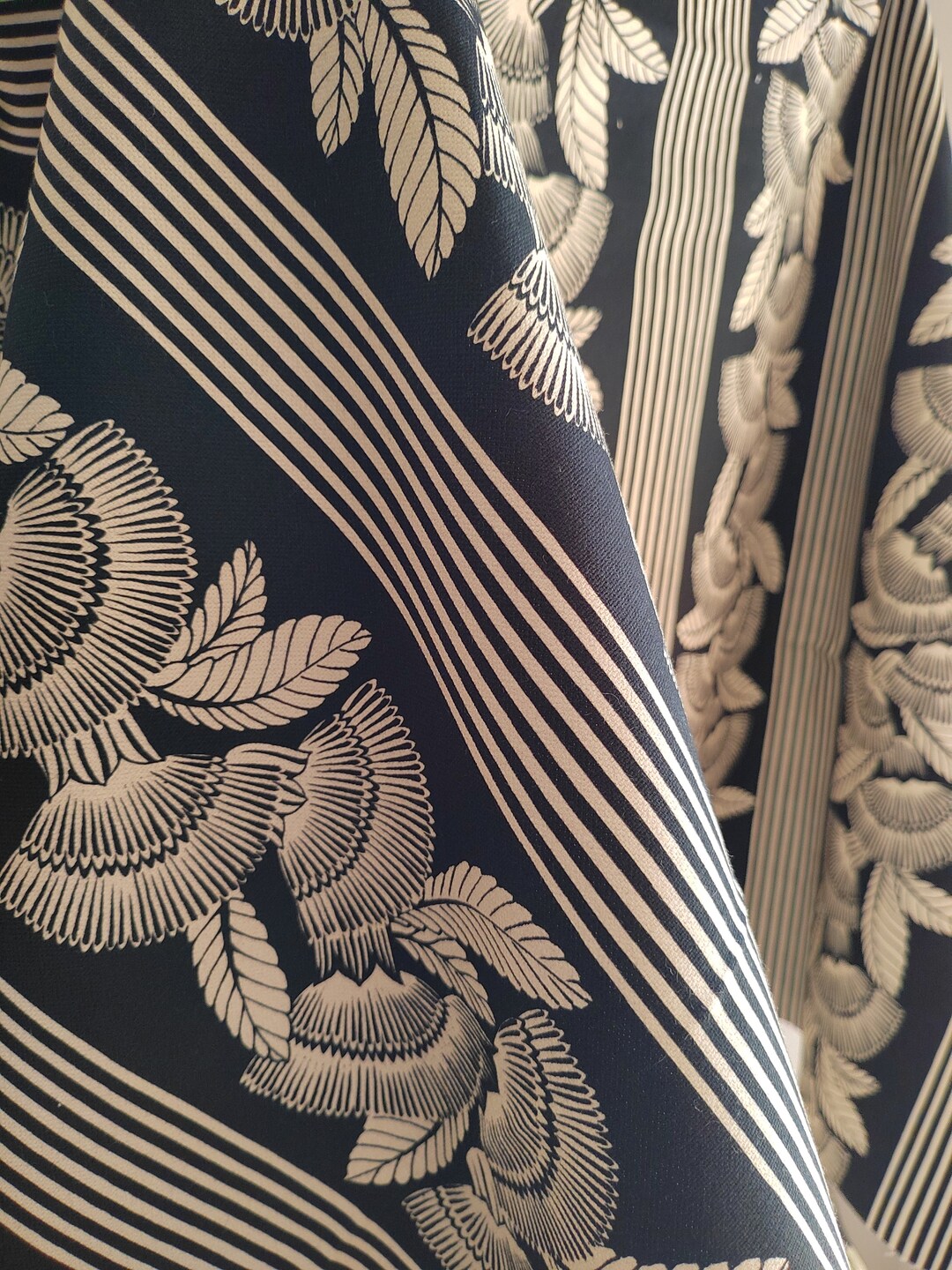 Elegant Floral Cotton Fabric for Curtains, Seats and Accessories ...
