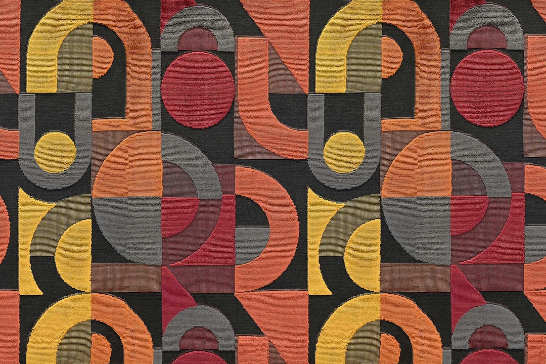 Graphic Velvet Jacquard Upholstery Fabric With Art Deco Pattern ...