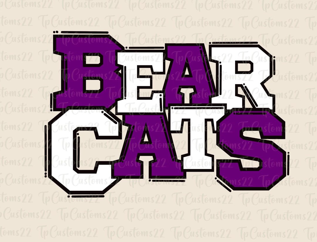 Bearcats Purple Football PNG, School Mascot Png, Purple and White ...