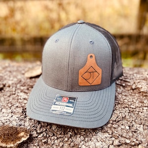 Custom Ranch Brand Leather Hats, Cattle Brand Hat Leather Patch Hat ...