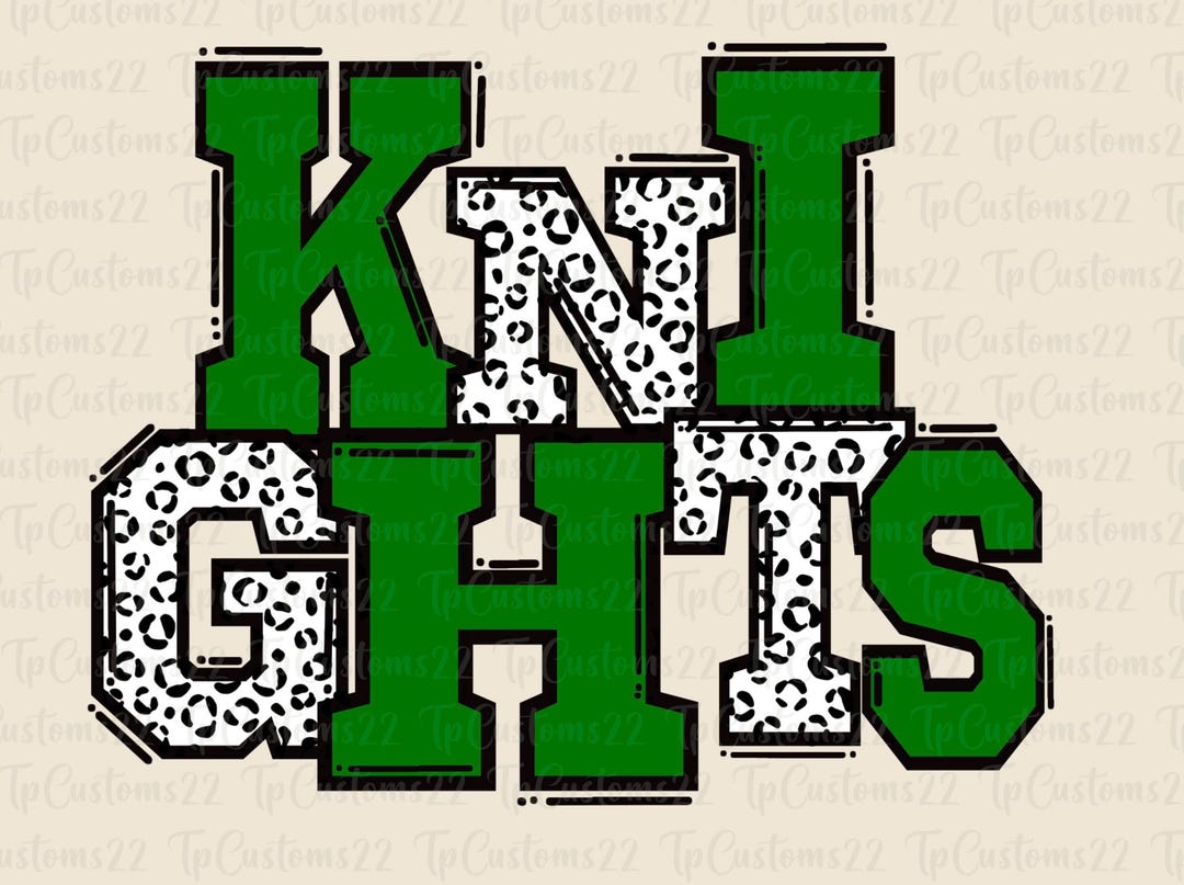 Knights Green Football PNG, School Mascot Png, Green and White Knights ...