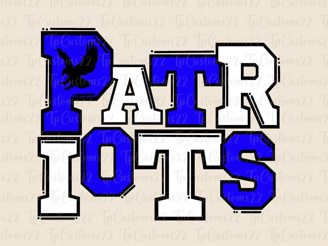 Patriots Blue Football PNG, School Mascot Png, Blue and White Patriots ...