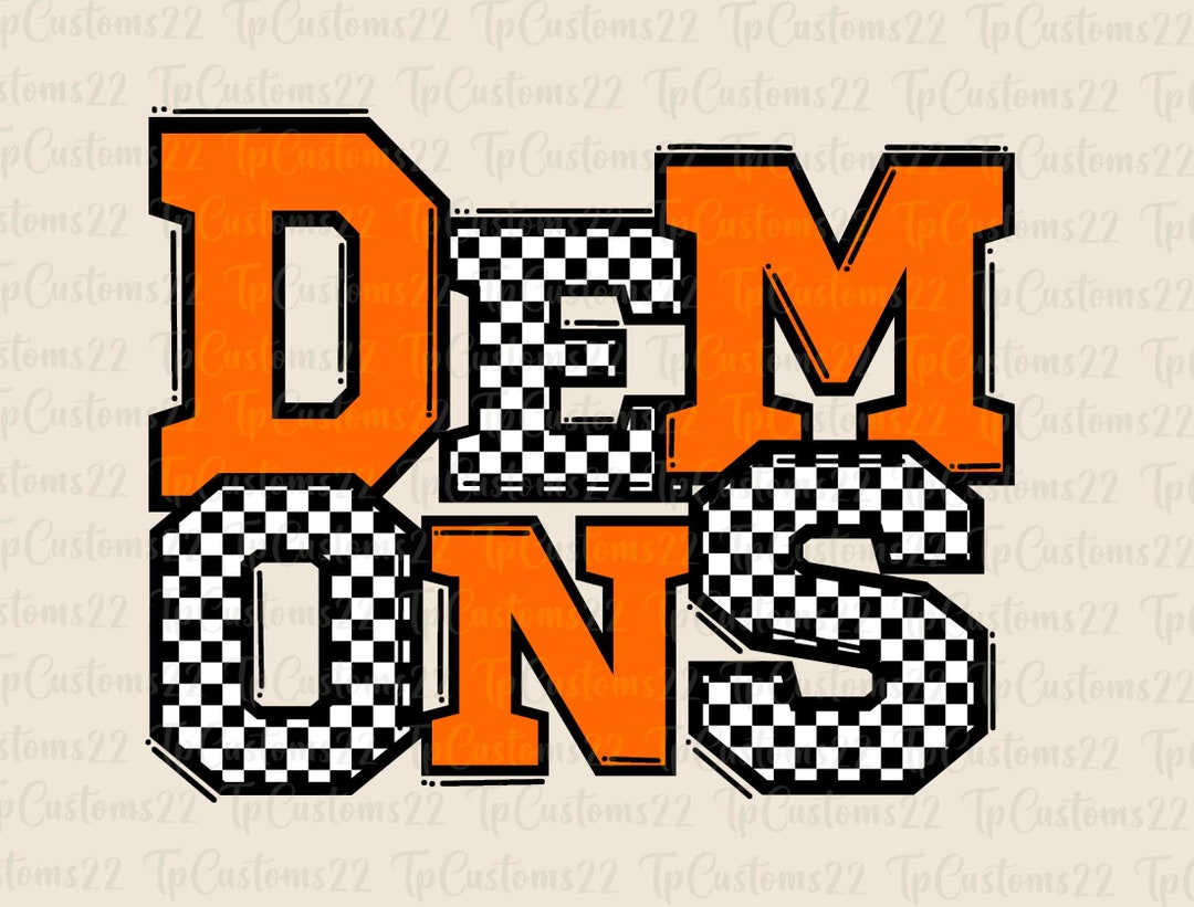 Demons Orange Football PNG, Football Png, Orange and White Demons ...