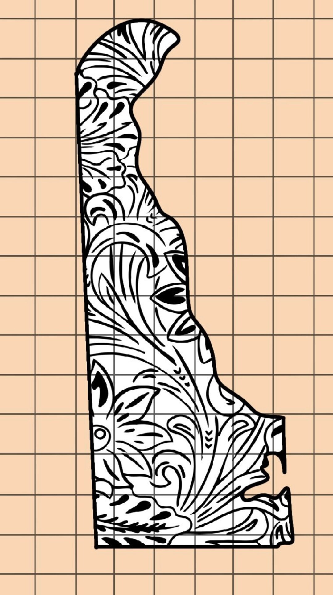 Tooled Leather Delaware Silhouette Shape Svg, Tooled Delaware State PNG ...