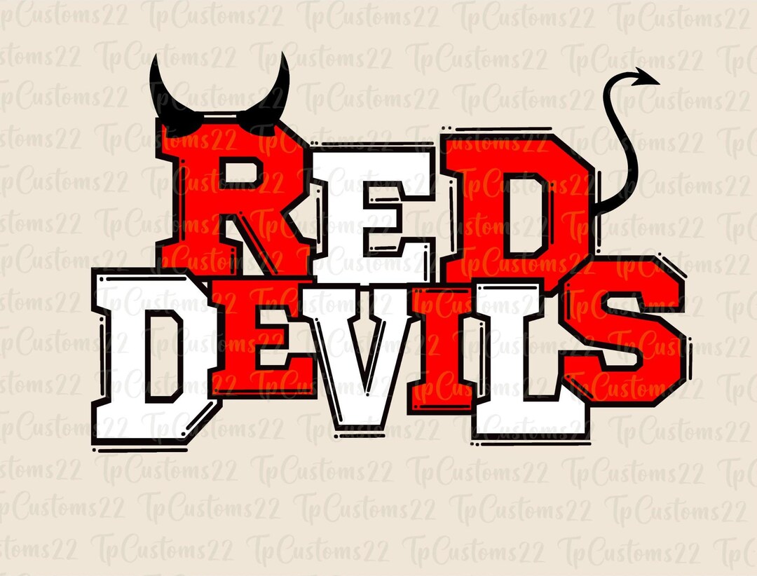Red Devils Red Football PNG, School Mascot Png, Red & White Red Devils ...