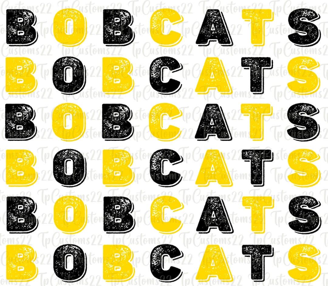 Bobcats PNG, School Mascot Png, Black and Yellow Bobcat, School Colors ...