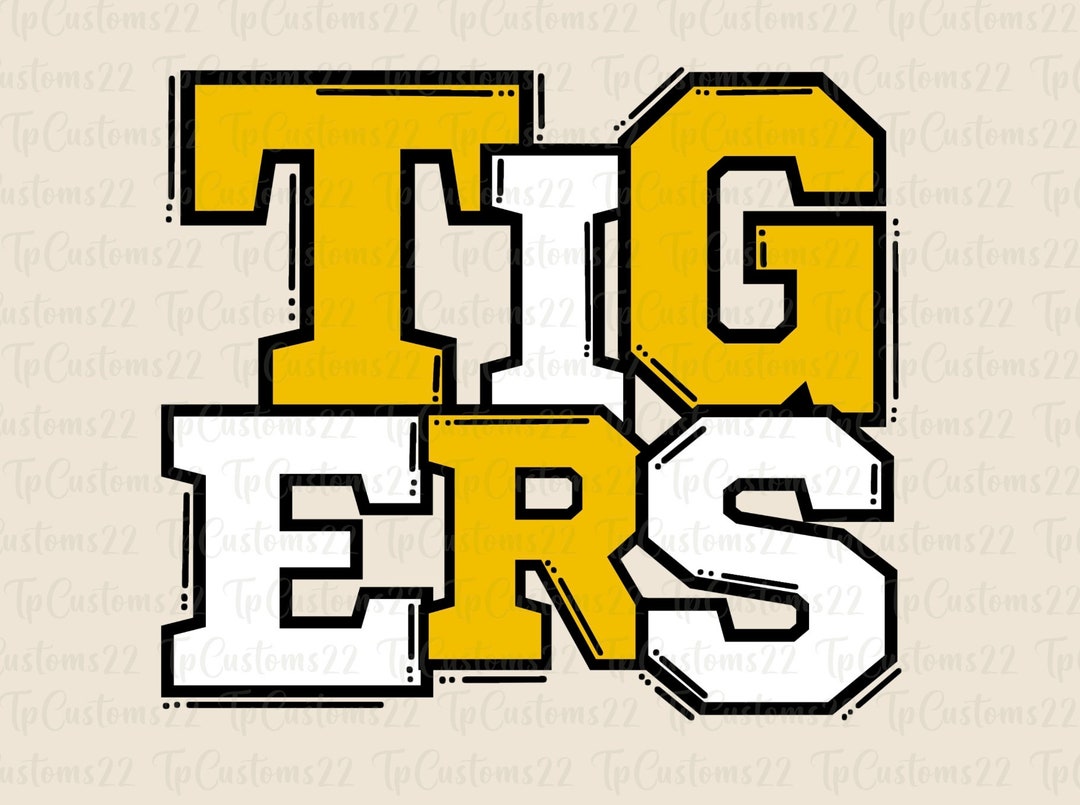 Tigers Yellow Football PNG, School Mascot Png, Yellow and White Tigers ...