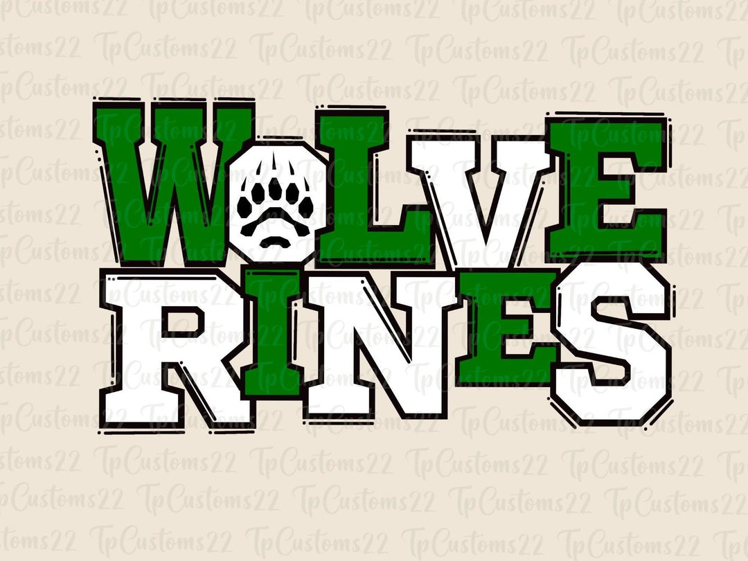 Wolverines Green Football PNG, School Mascot Png, Green & White ...