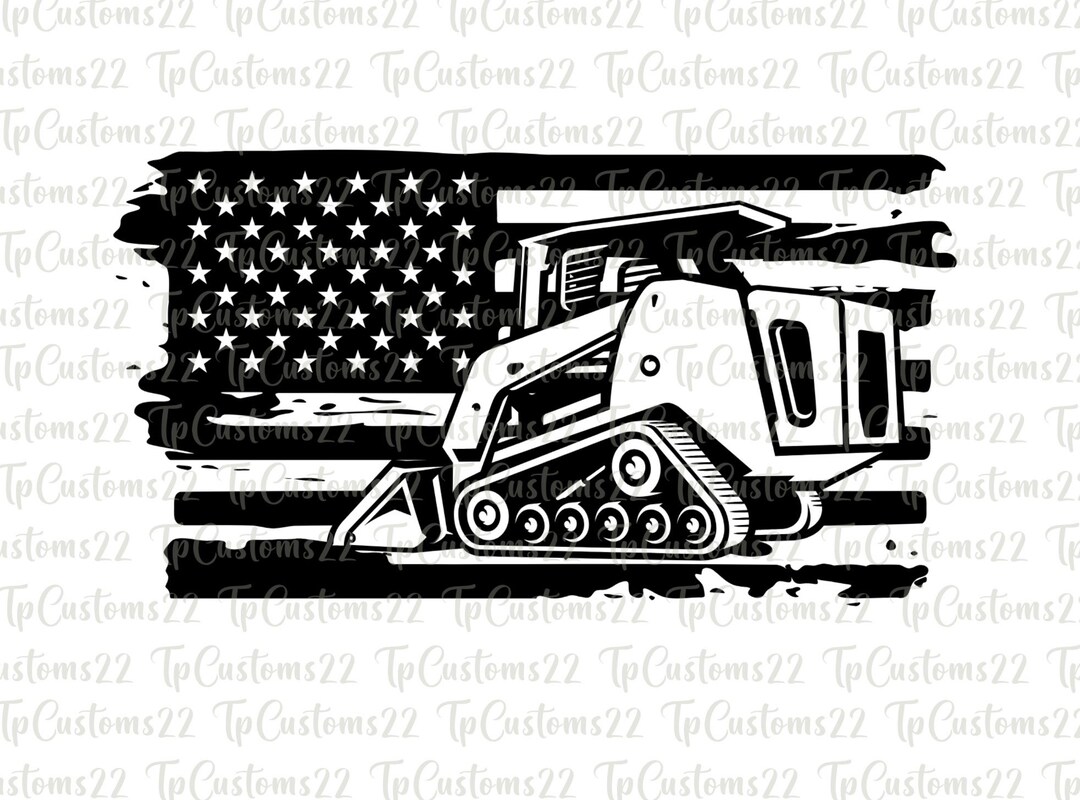 Distressed American Flag Skid Steer PNG, Skid Steer Png, Heavy ...