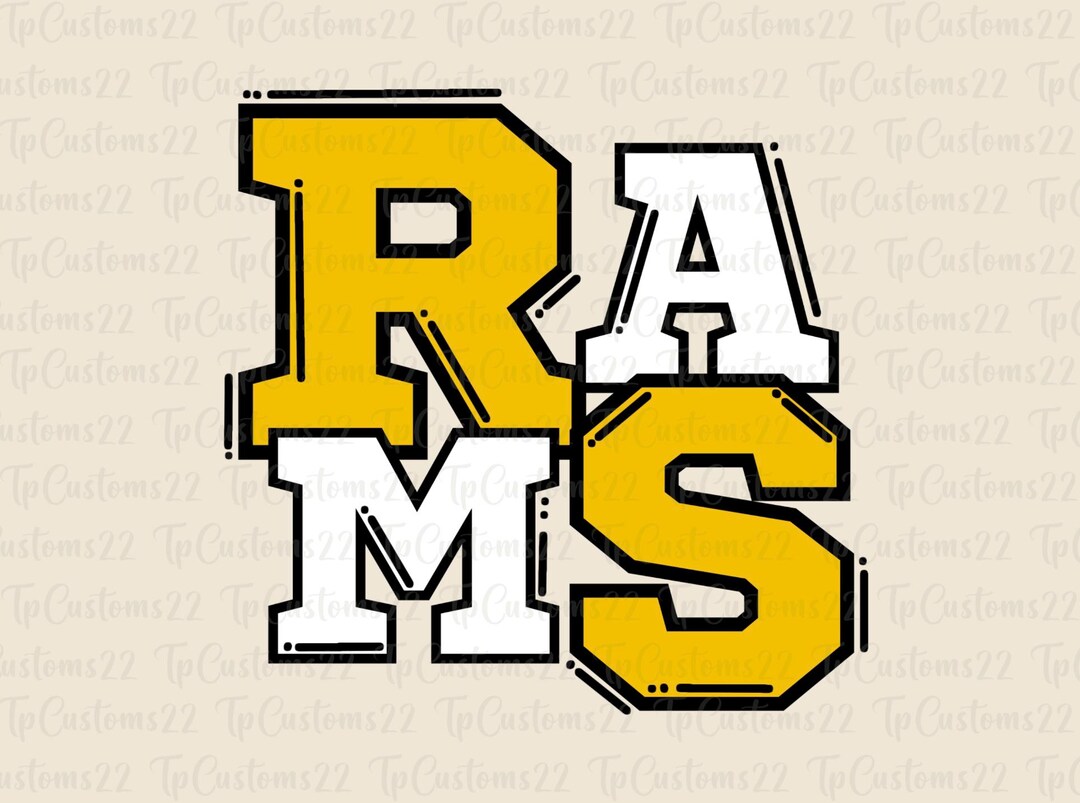 Rams Yellow Football PNG, School Mascot Png, Yellow and White Rams ...