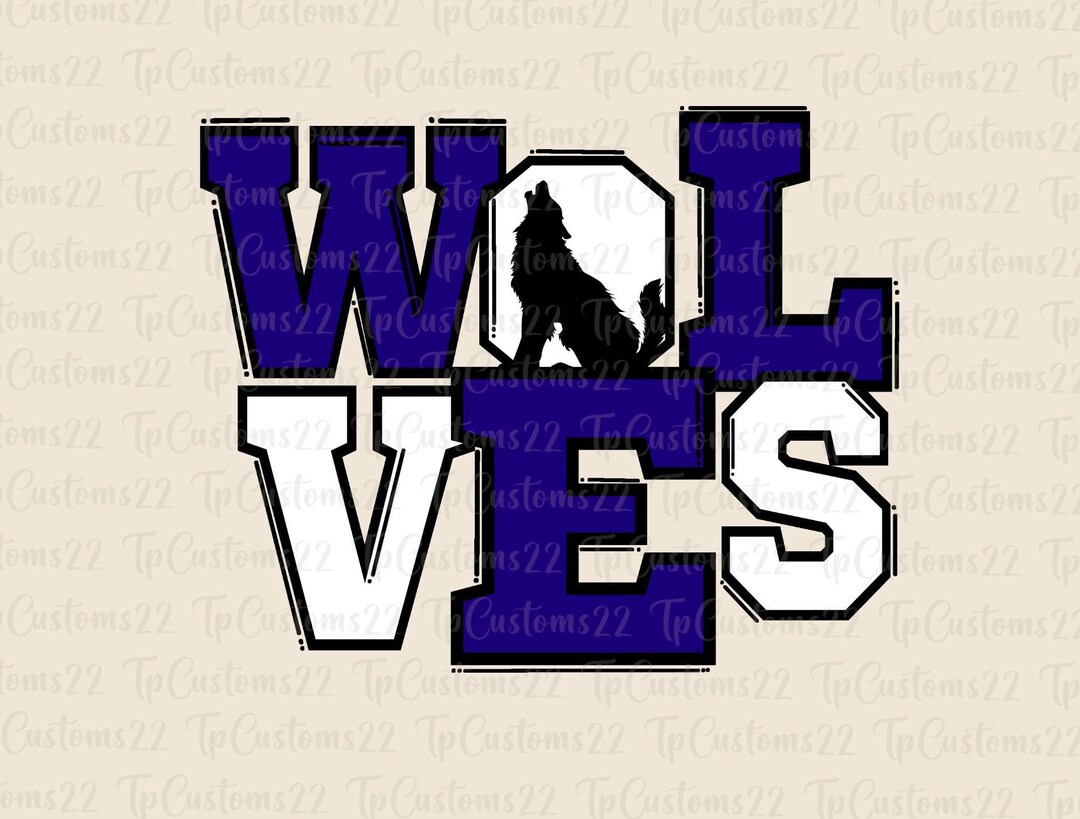 Wolves Navy Football PNG, School Mascot Png, Navy and White Wolves ...