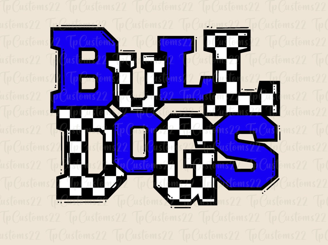 Bulldogs Checkered Blue PNG, Football Png, Blue Bulldogs, Football ...
