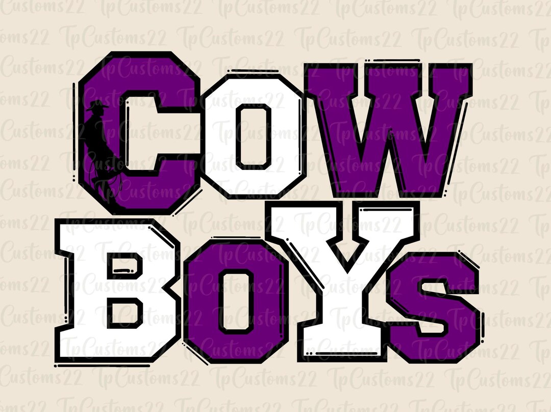 Cowboys Purple Football PNG, School Mascot Png, Purple and White ...