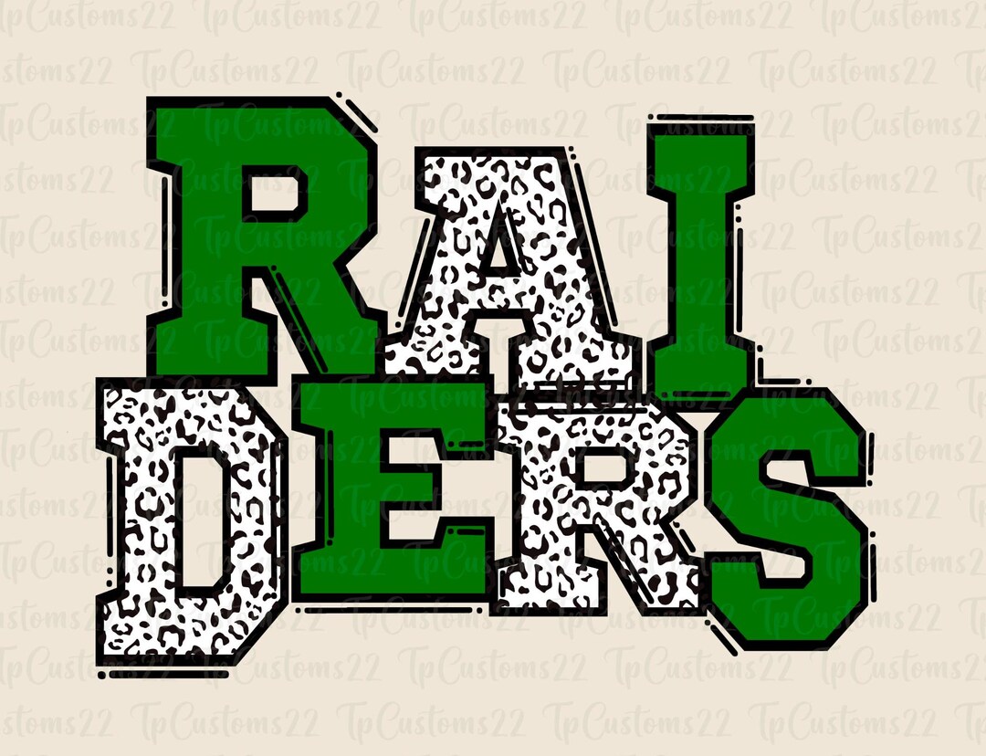 Raiders Green Football PNG, School Mascot Png, Green and White Raiders ...