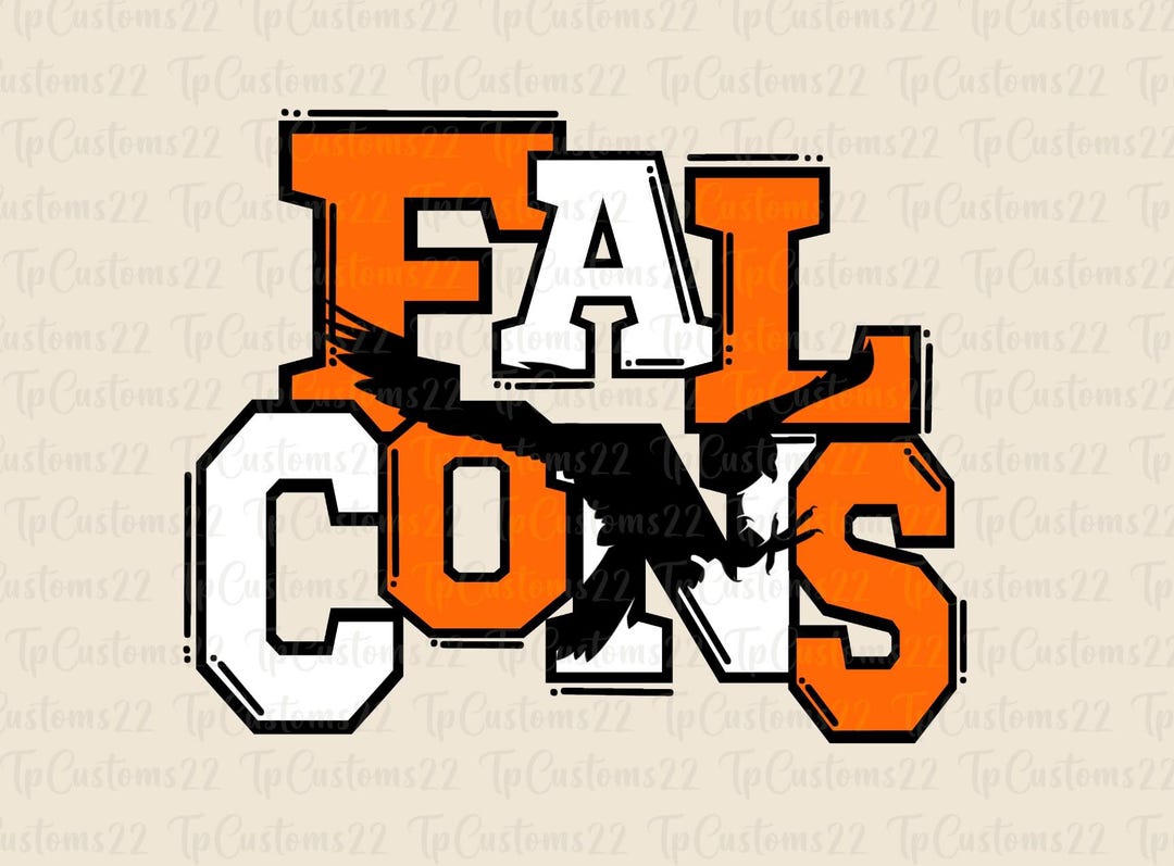 Falcons Orange Football PNG, School Mascot Png, Orange and White ...