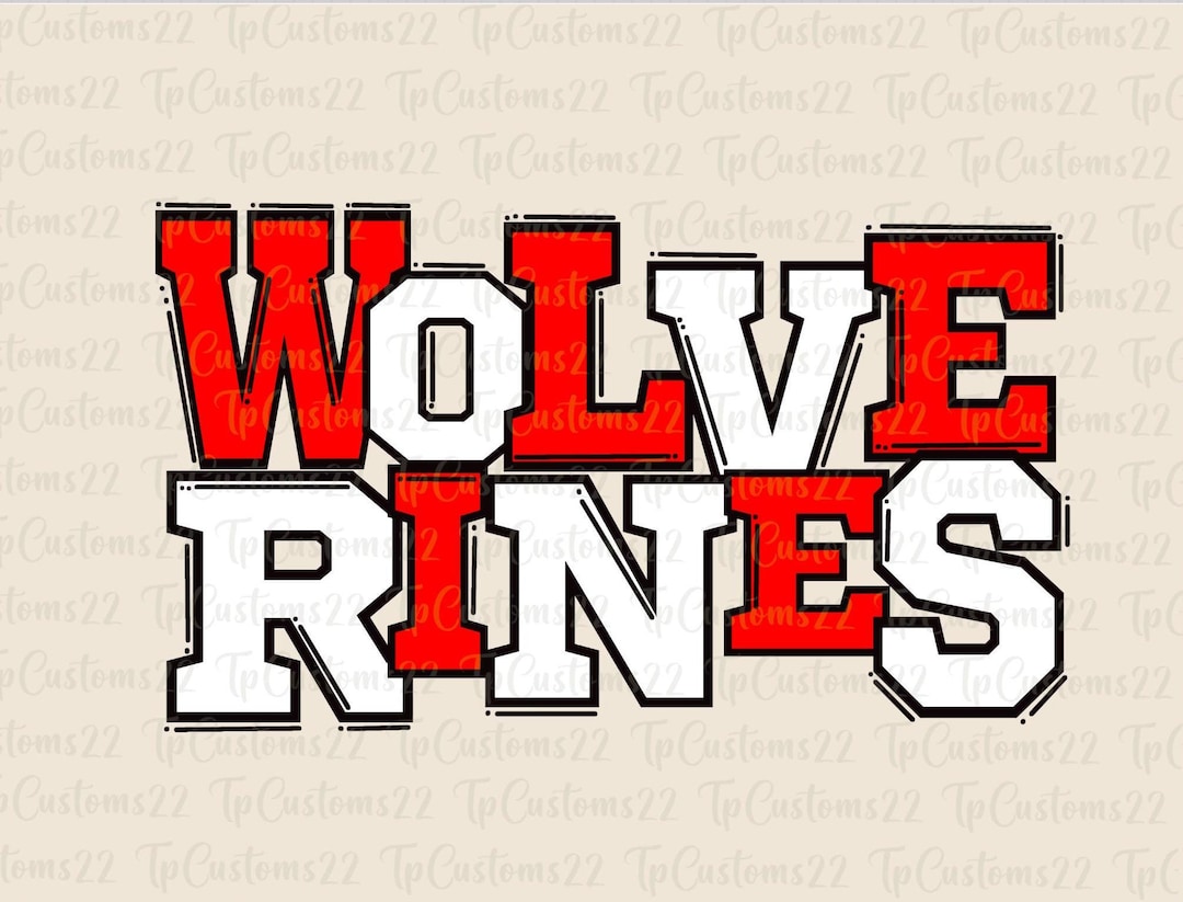 Wolverines Red Football PNG, School Mascot Png, Red & White Wolverines ...