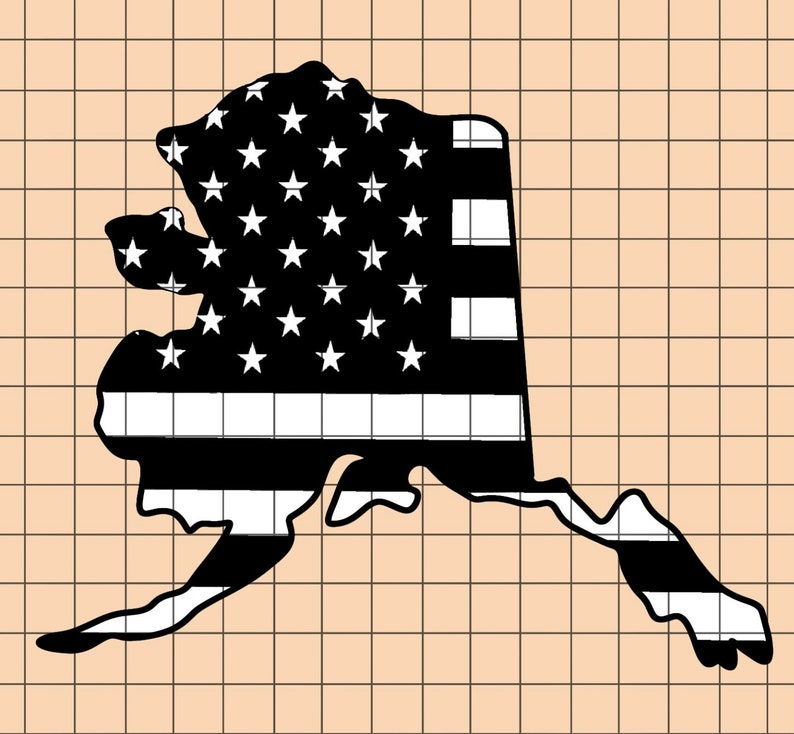 Alaska American Flag Silhouette Shape Svg, Alaska State PNG, Alaska ...