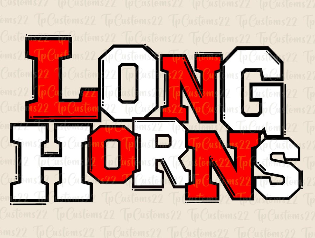 Longhorns Red Football PNG, School Mascot Png, Red and White Longhorns ...