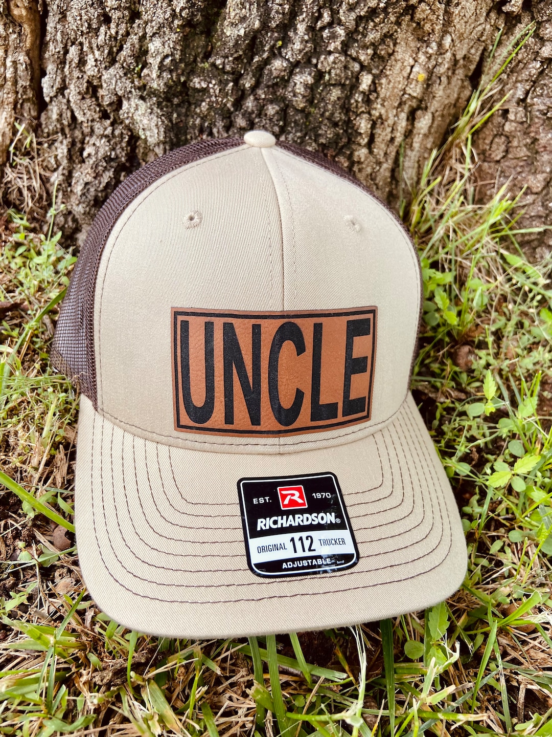 Uncle Leather Patch Hat - Leatherette - Richardson 112 Leather Patch ...