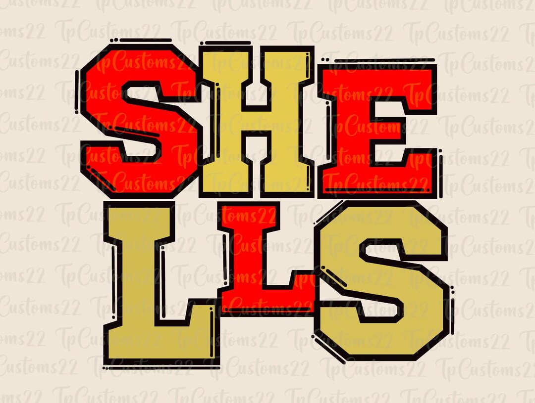 Shells Red Football PNG, School Mascot Png, Red and Gold Shells ...