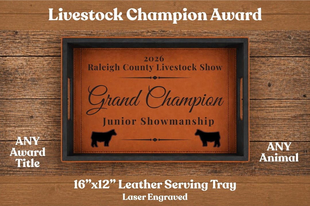 Custom Livestock Show Award Tray | Grand Champion Showmanship Award ...