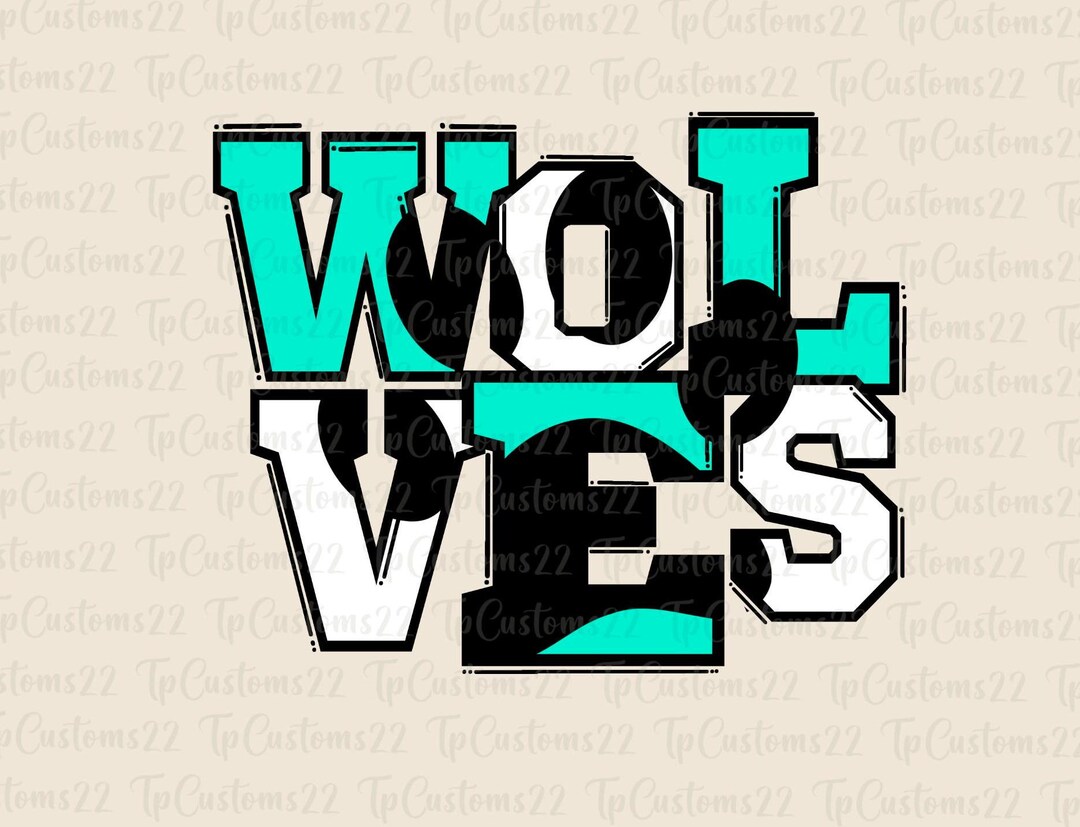Wolves Mint Football PNG, School Mascot Png, Mint and White Wolves ...