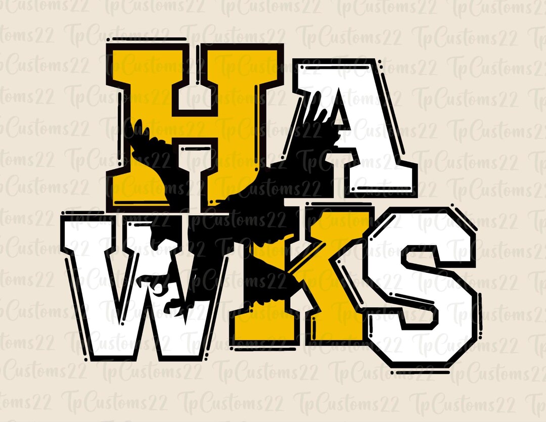 Hawks Yellow Football PNG, School Mascot Png, Yellow and White Hawks ...