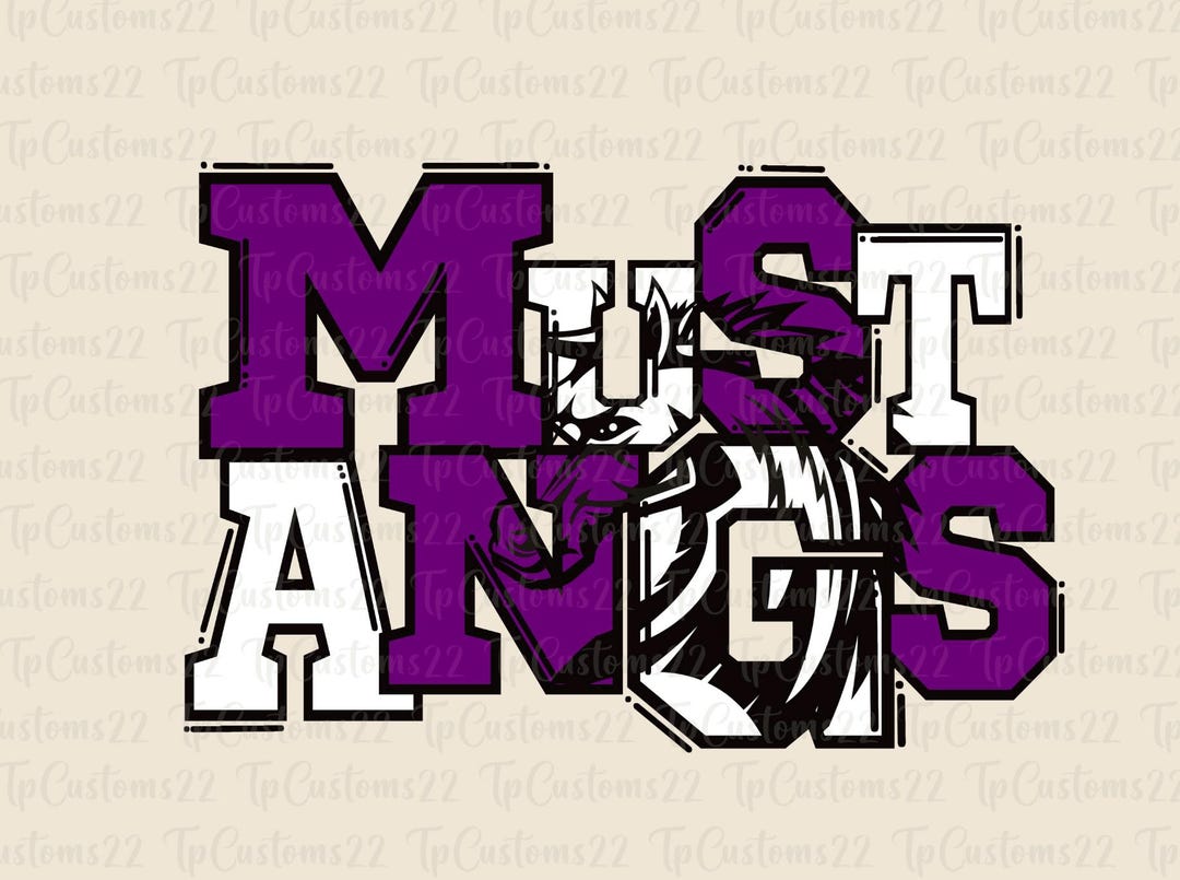 Mustangs Purple Football PNG, School Mascot Png, Purple and White ...