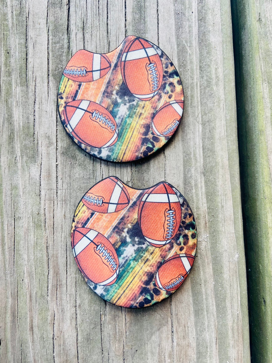 Football Car Coasters, Set of TWO Car Coasters, Sports, Car Accessories ...