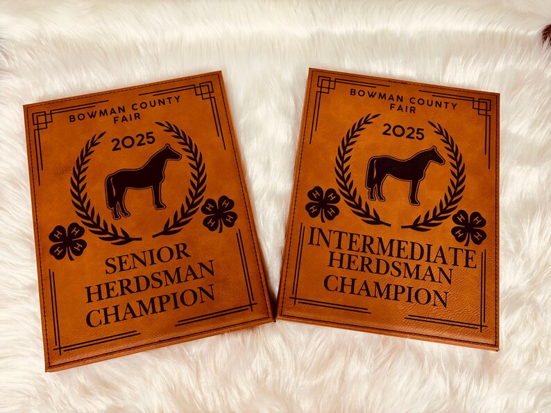 Horse Show Award Plaque, Engraved Leather Award, Horse Show Award ...