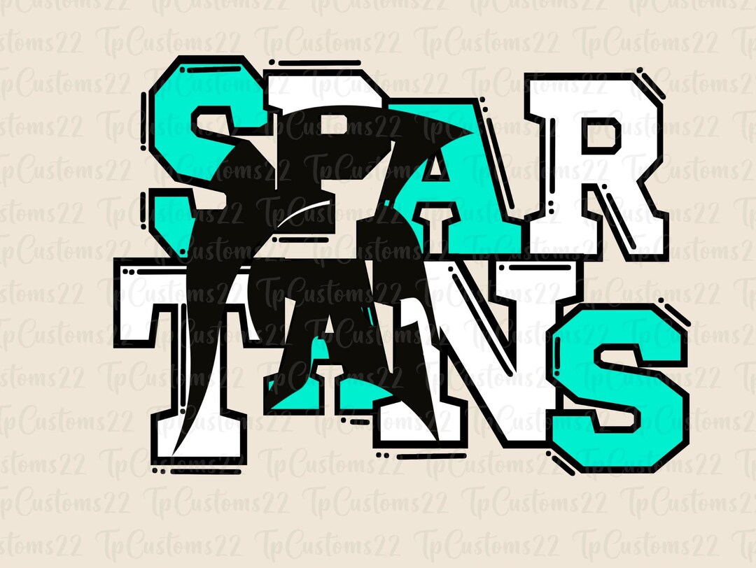 Spartans Mint Football PNG, School Mascot Png, Mint and White Spartans ...