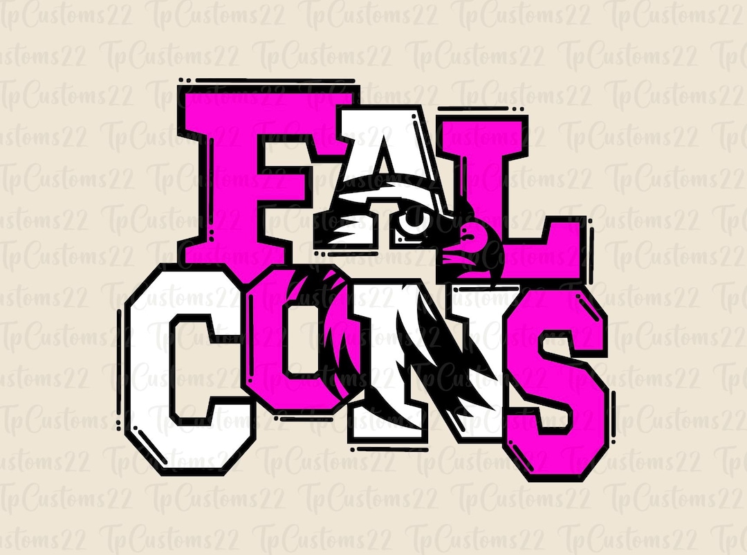 Falcons Pink Football PNG, School Mascot Png, Pink and White Falcons ...