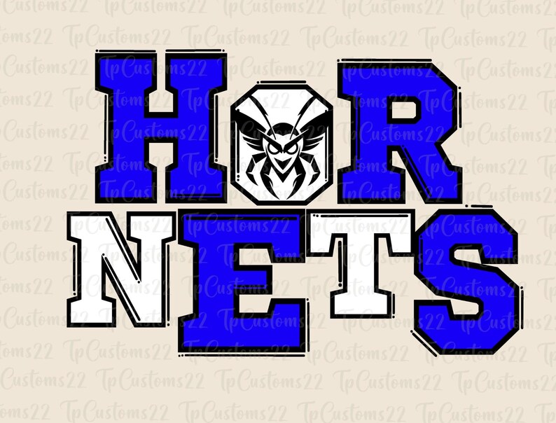 Hornets Blue Football PNG, School Mascot Png, Blue and White Hornets ...