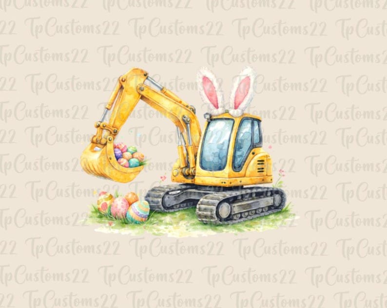 Easter Excavator Png | Toddler Easter Shirt Design | Boys Easter PNG ...
