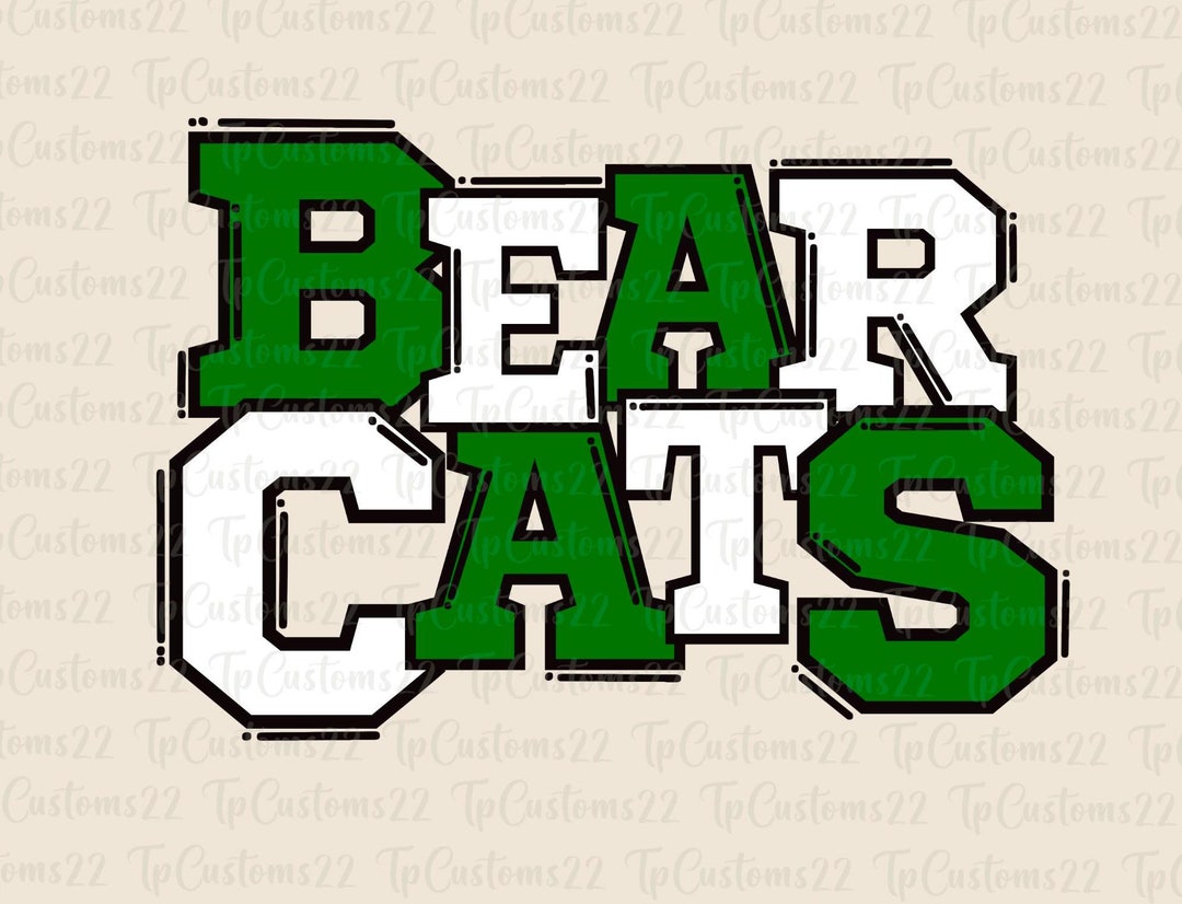 Bearcats Green Football PNG, School Mascot Png, Green and White ...
