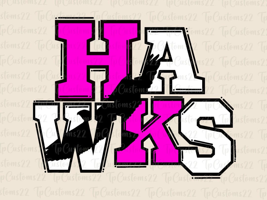 Hawks Pink Football PNG, School Mascot Png, Pink and White Hawks, Football Shirt, School Spirit ...