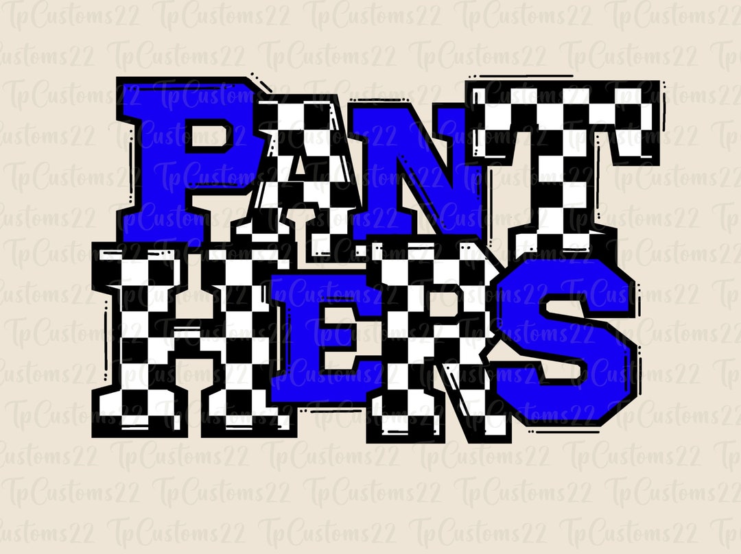 Football Checkered Panthers PNG, Football Png, Blue and White Panthers ...