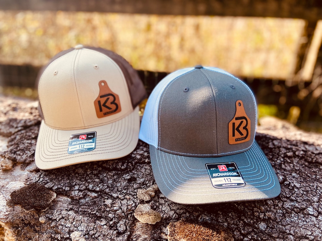 Custom Ranch Brand Leather Hats, Cattle Brand Hat Leather Patch Hat ...