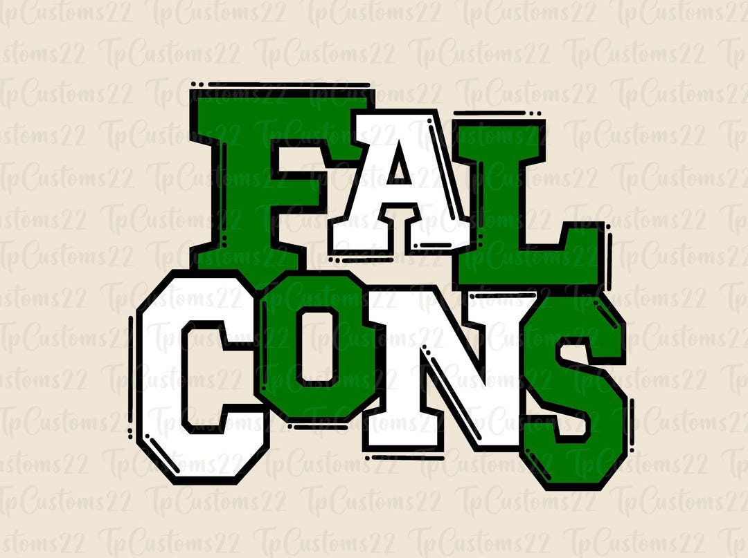 Falcons Green Football PNG, School Mascot Png, Green and White Falcons ...