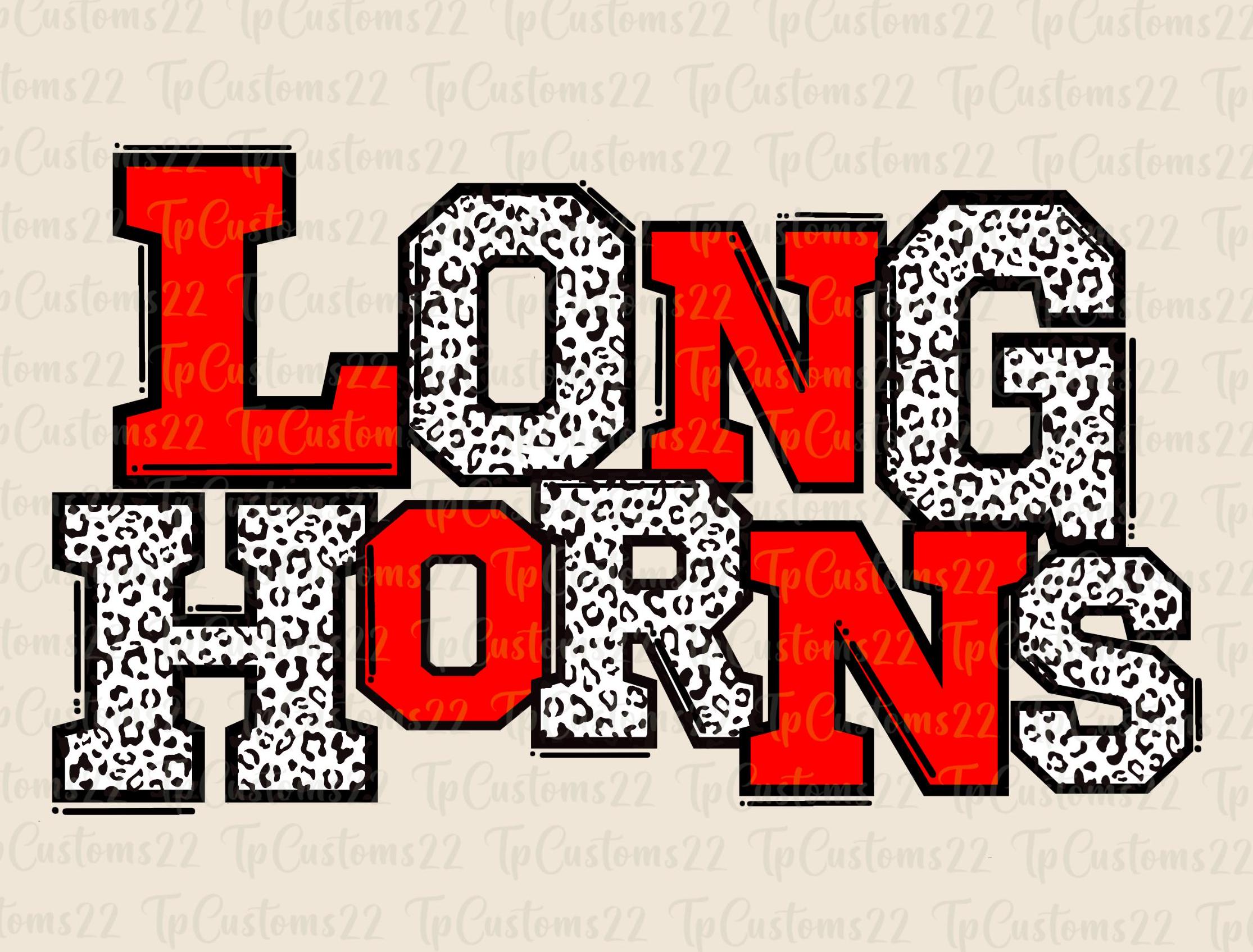 Longhorns Red Football PNG, School Mascot Png, Red and White Longhorns ...