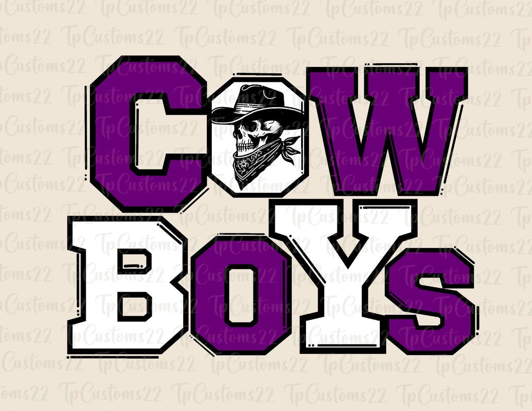 Cowboys Purple Football PNG, School Mascot Png, Purple and White ...