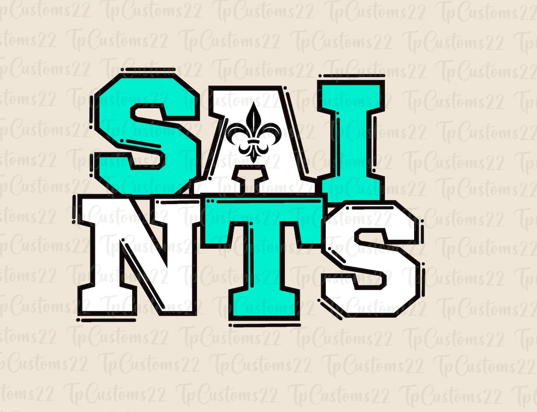 Saints Mint Football PNG, School Mascot Png, Mint and White Saints ...