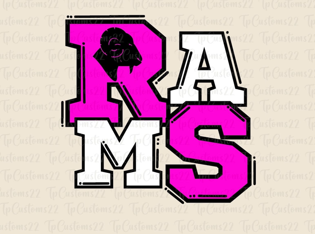 Rams Pink Football PNG, School Mascot Png, Pink and White Rams ...