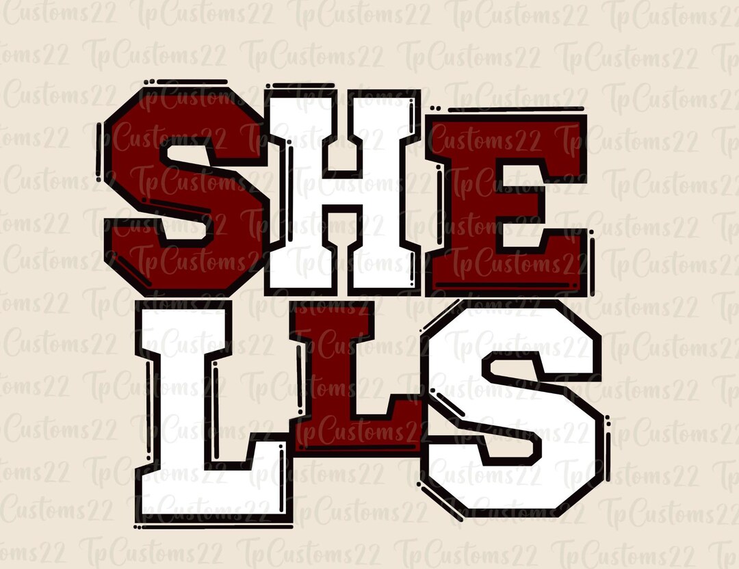 Shells Maroon Football PNG, School Mascot Png, Maroon and White Shells ...