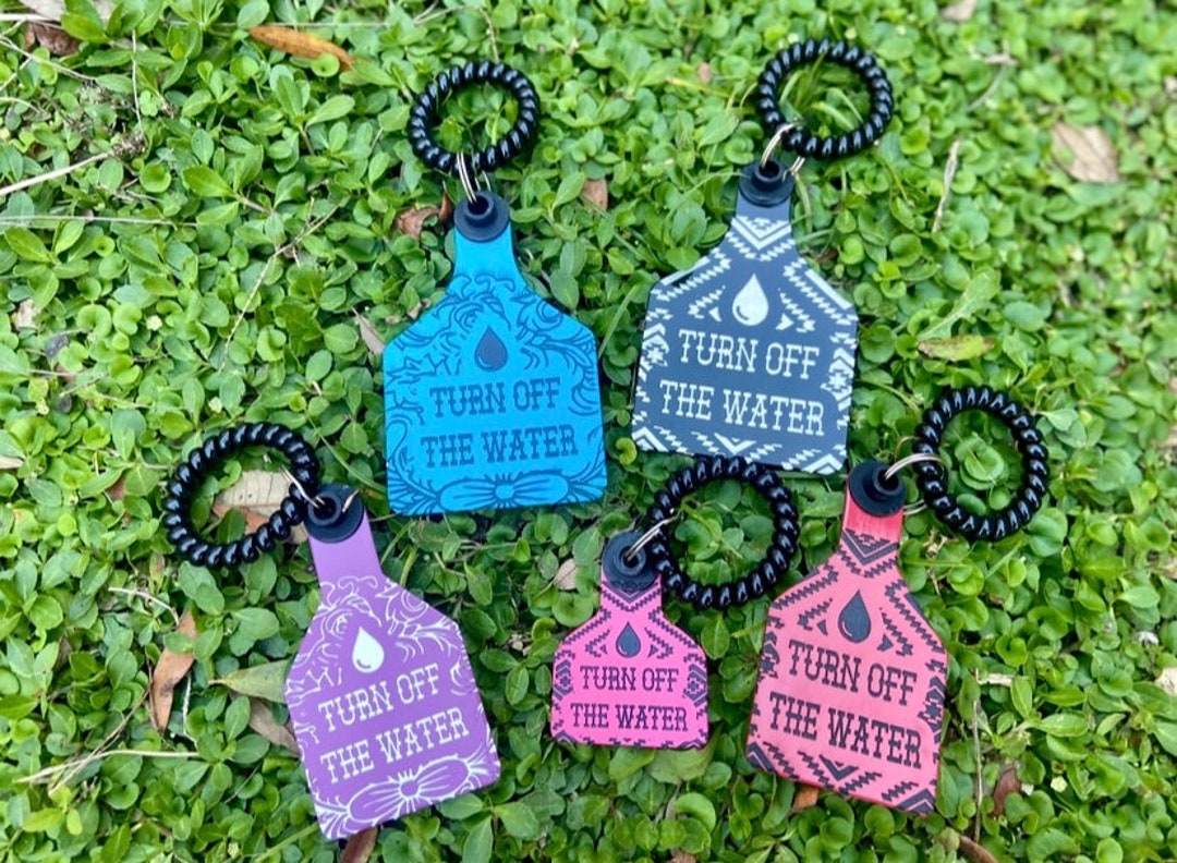 Turn off the Water Reminder, Engraved Cattle Ear Tag, Cattle Ear Tag ...