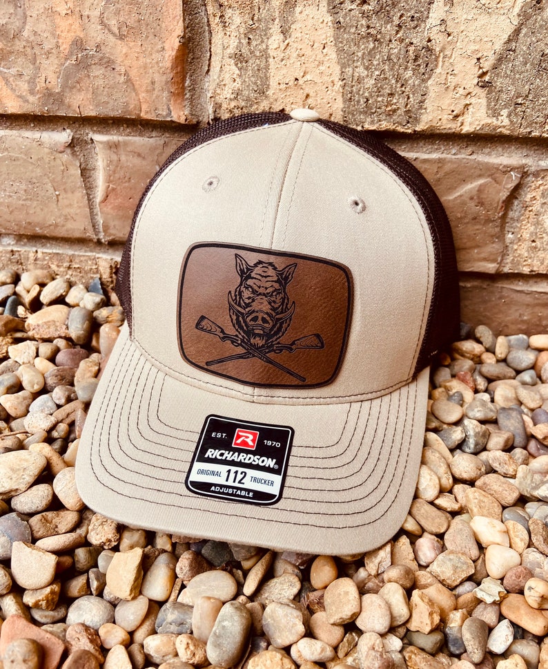 Hog Hunting, Boar Hunter, Feral Hogs Fishing, Leather Patch Hat ...